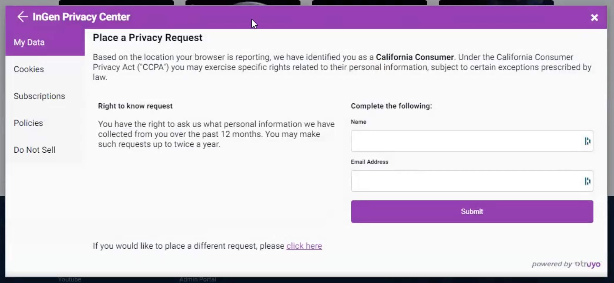 Truyo Privacy Tool